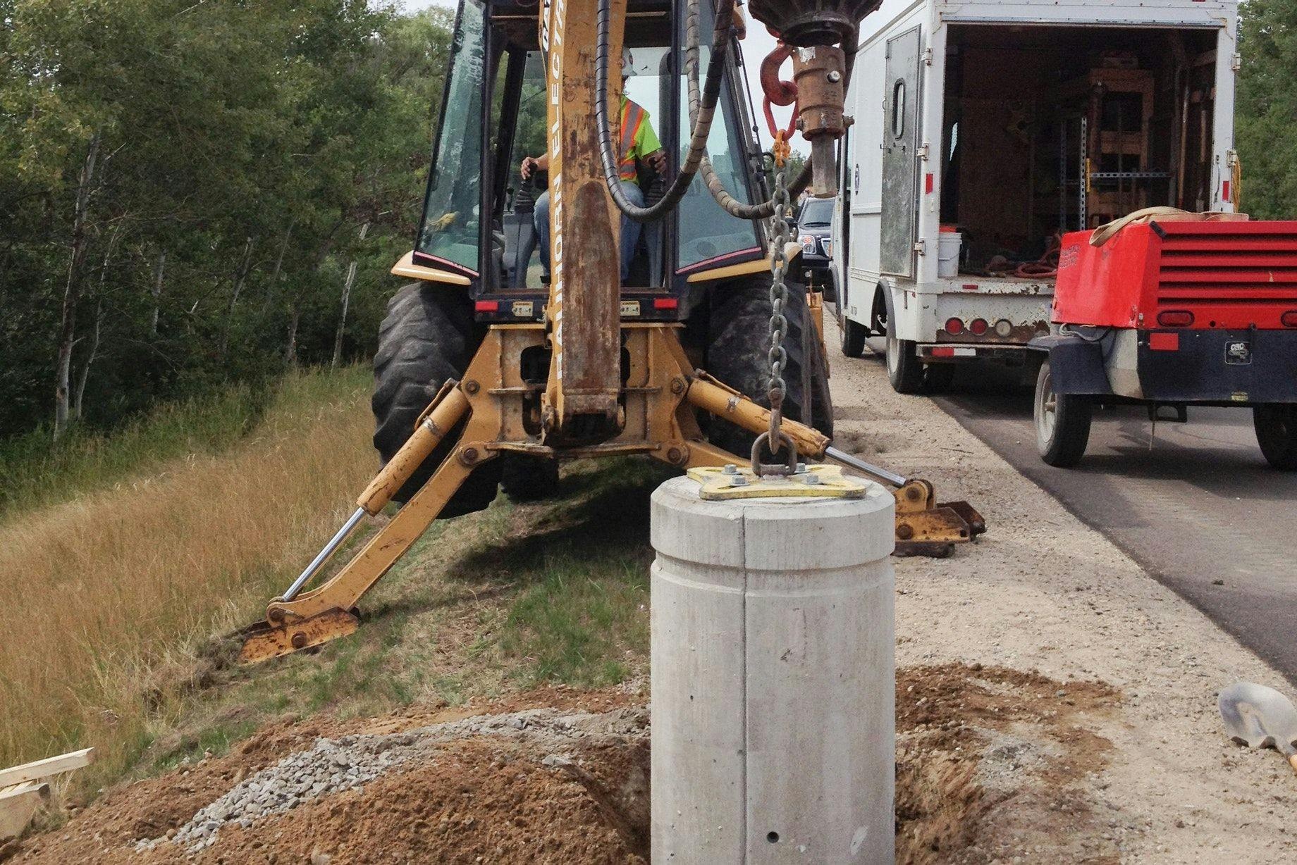 Roadway Lighting Install Streamlined with 97 Precast Bases | Pole Base